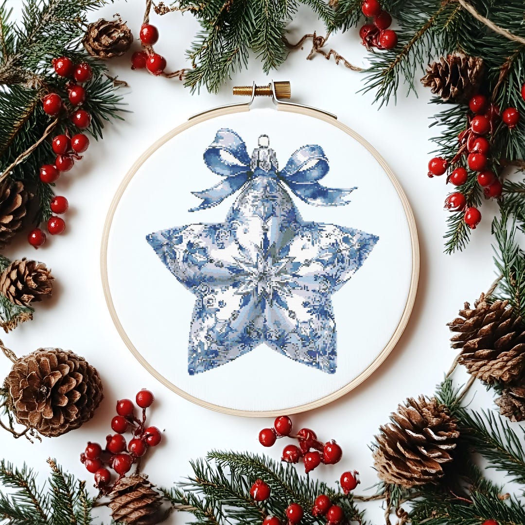 Delft Blue Ornament Digital Cross Stitch Pattern PDF, Instant Download ...