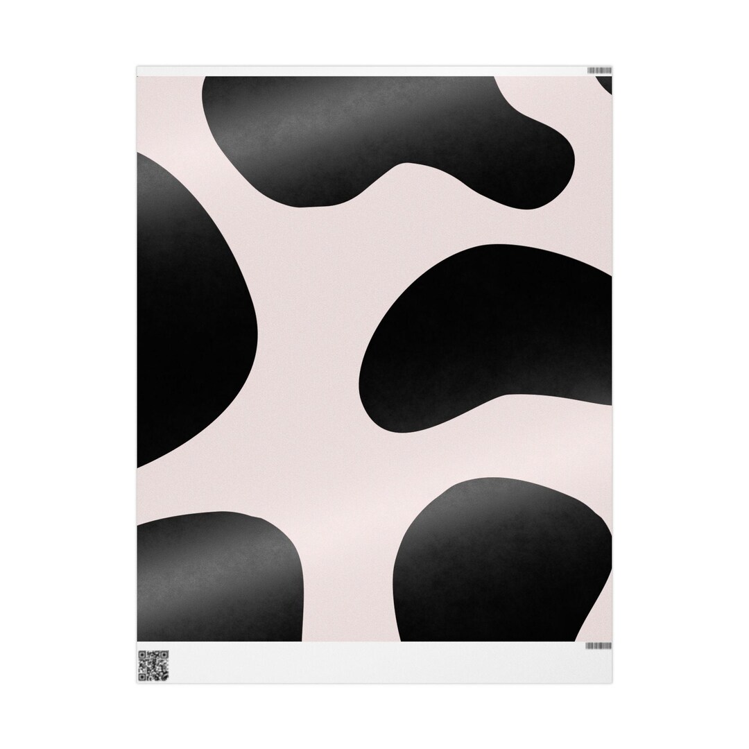 Abstract Cow Print Wrapping Paper | Black Pink Gift Wrap Roll - Etsy
