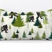 Woodland Bigfoot Pillows Sasquatch Forest Trees Hide-in-seek Lumbar ...