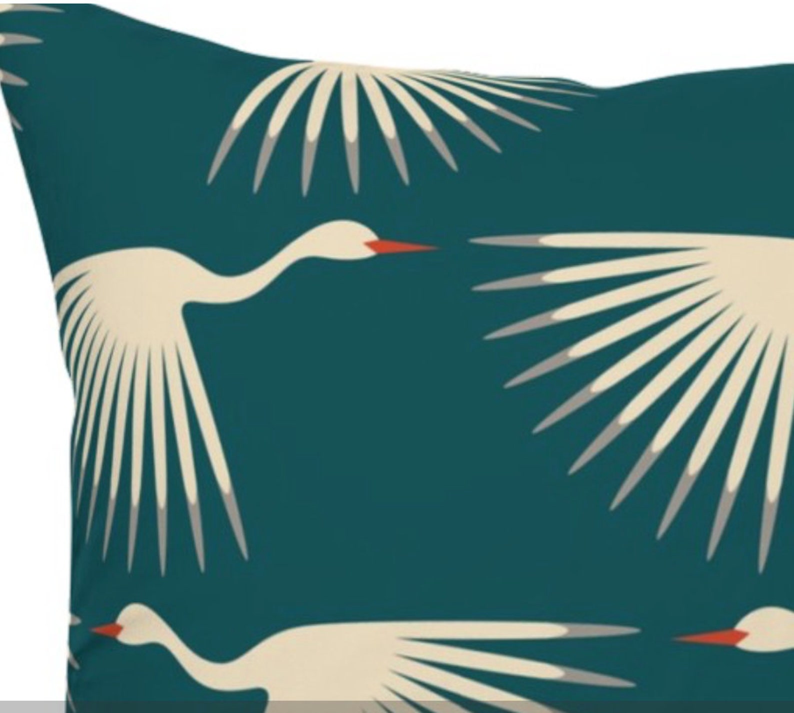 Modern Swan Crane Art Deco Pillows Wing Span Birds in Flight | Etsy