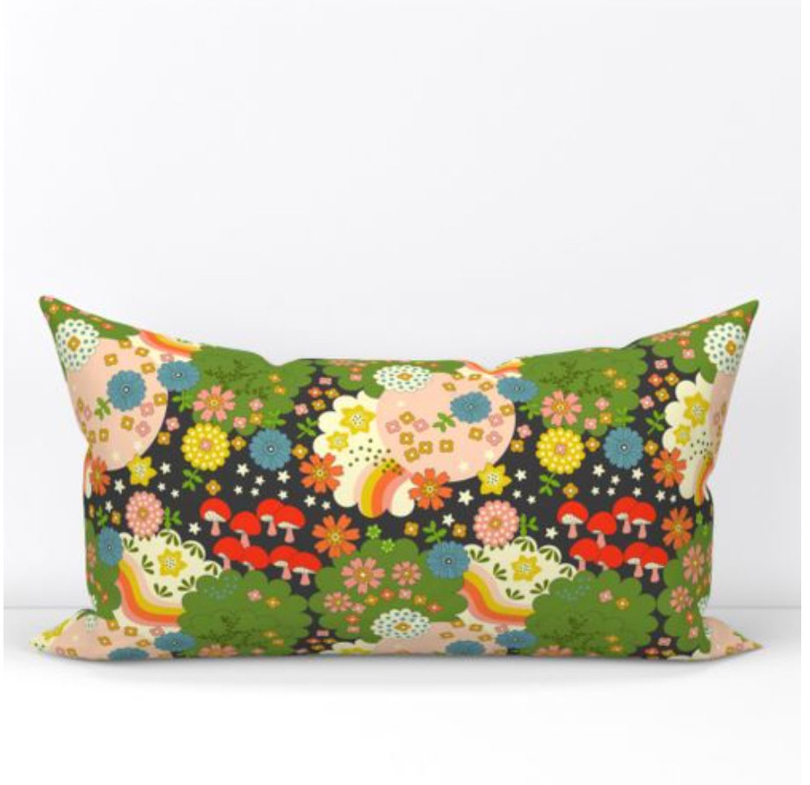 Mod Retro Floral Accent Pillow 1950's 60's 70's - Etsy