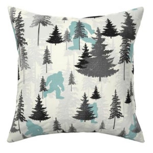 Woodland Bigfoot Pillows Sasquatch Forest Trees Hide-in-seek Lumbar ...