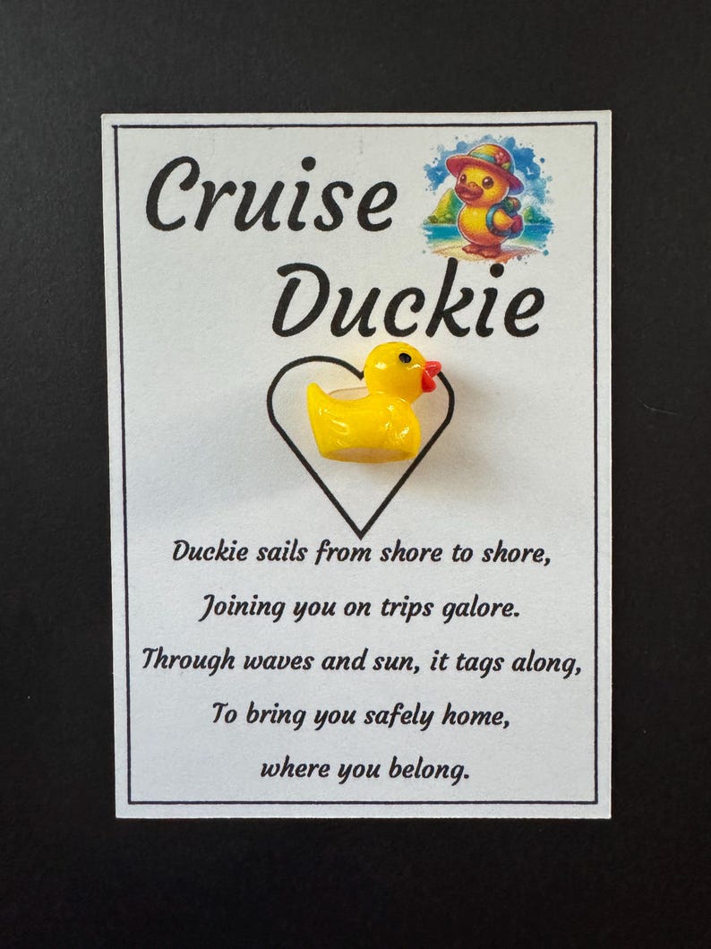 Cruise Duckie Card, Cabin Gift Exchange, Good Luck Charm, Travel Duck ...