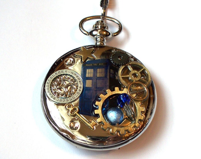 Doctor Who Pocket Watch -working Watch With Fob in Silver - Etsy
