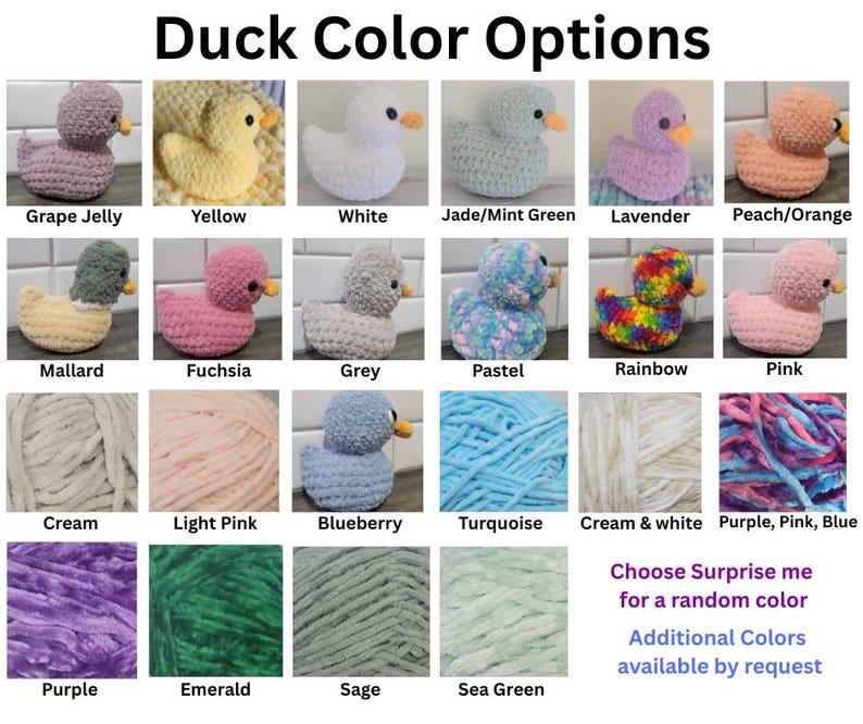 Stuffed Crochet Rubber Ducks - Extra Soft Plush - Baby Shower Gift ...