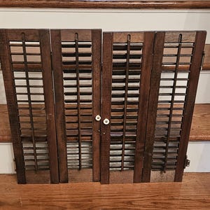 4 Vintage Shutter Panels Interior Wood Louver Shutters Window Treatment 21 1/2 Tall - Etsy