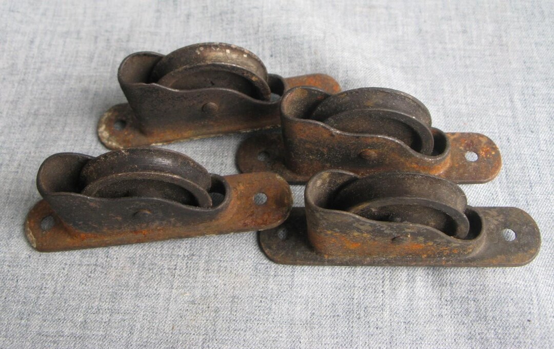 Lot of 4 Vintage Window Sash Rope Weight Pulley Wheels Home Decor ...