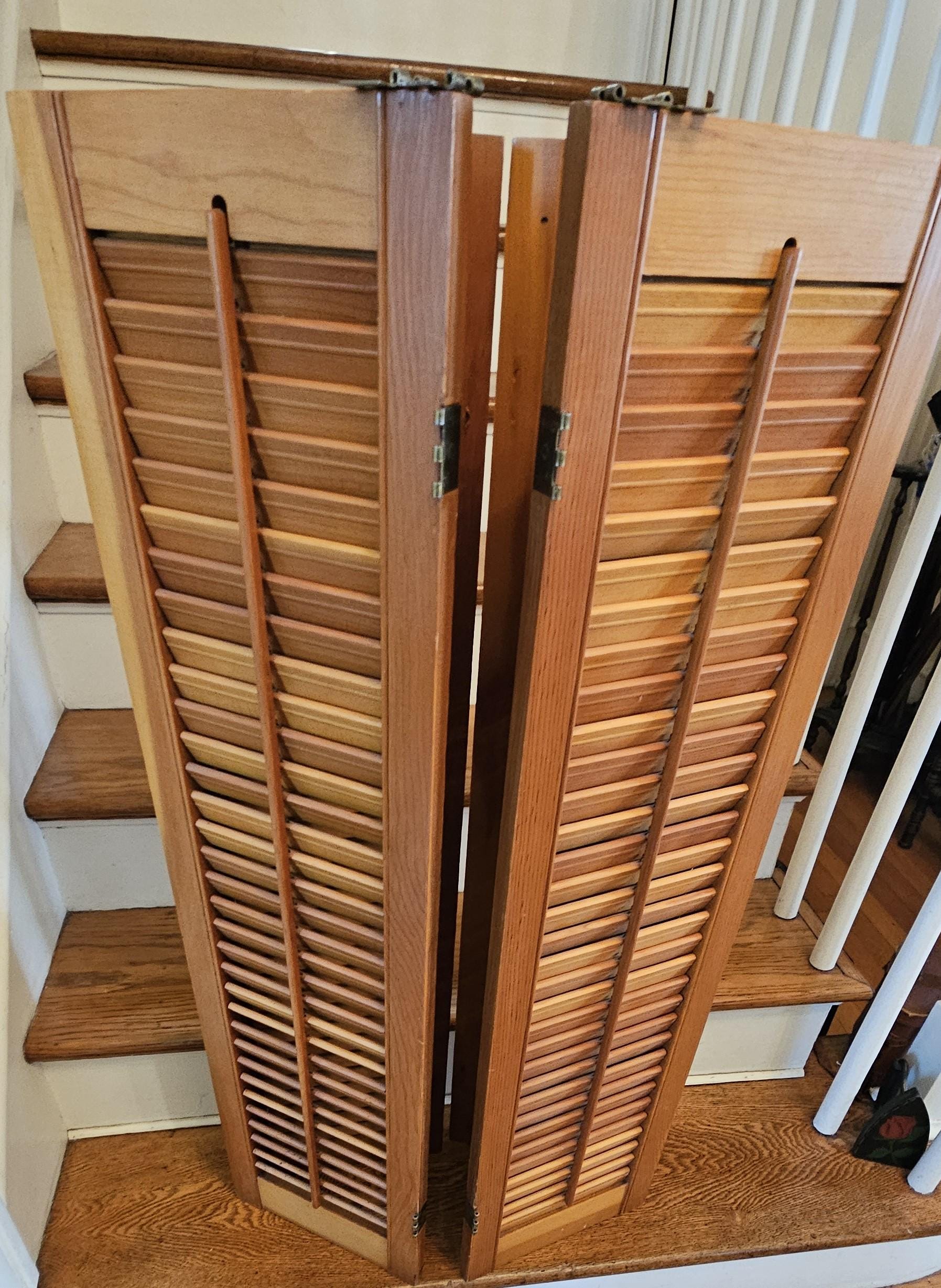 4 Vintage Shutter Panels Interior Wood Louver Shutters 38" Tall - Etsy
