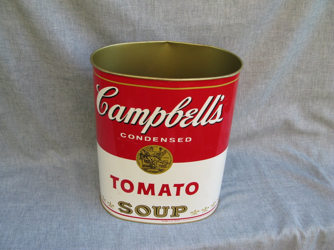 Vintage Campbell's Tomato Soup Trash Can Wastepaper Basket Waste Can - Etsy