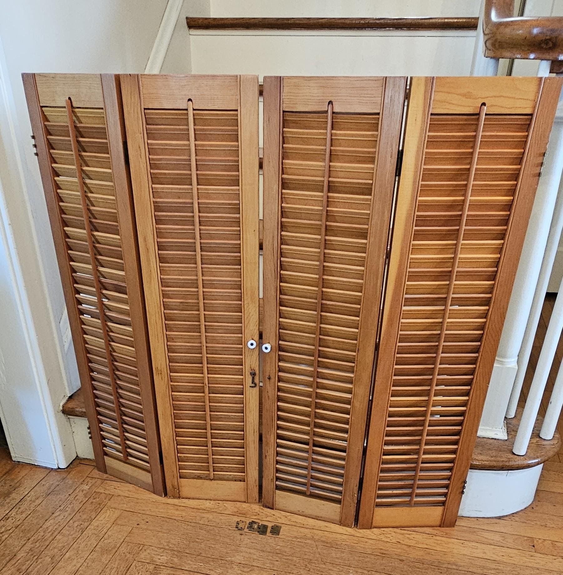 4 Vintage Shutter Panels Interior Wood Louver Shutters 38" Tall - Etsy