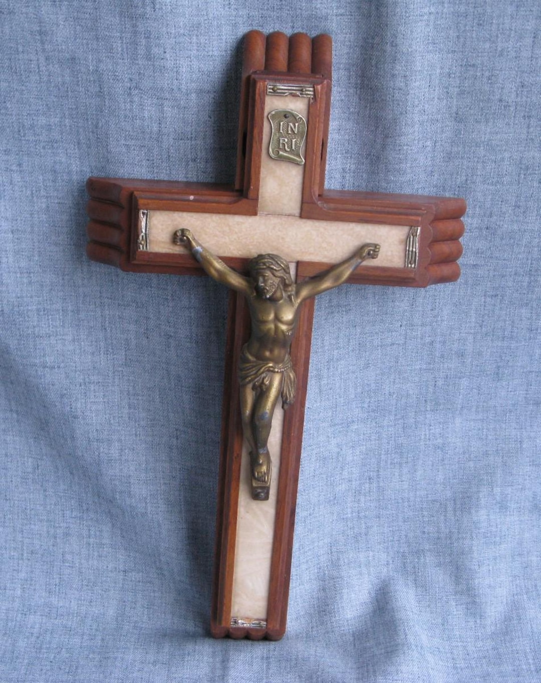 Vintage Last Rites Set Sick Call Crucifix Cross Set Complete Jesus ...