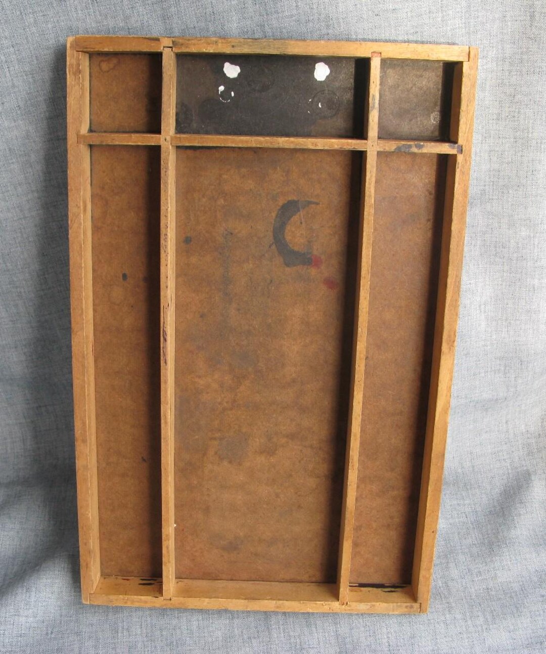 Vintage Wood Letterpress Print Block Drawer Cabinet Tray Desk Organizer ...