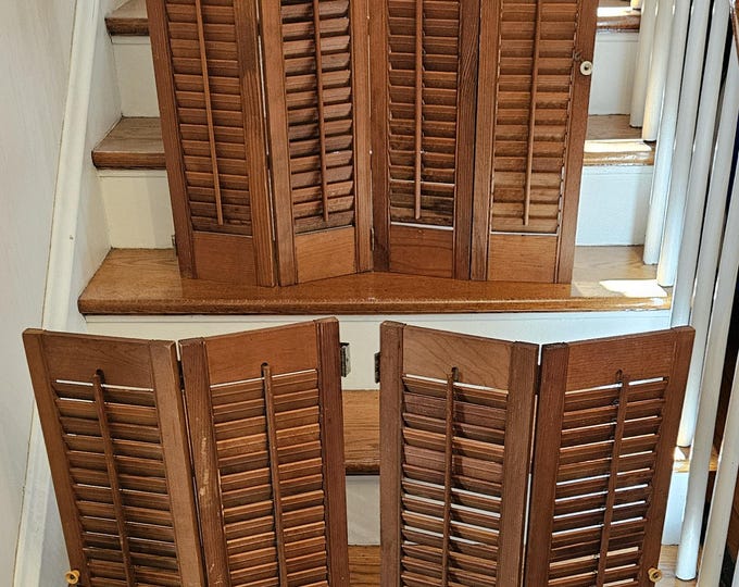 8 Vintage Shutter Panels Interior Wood Louver Shutters Window Treatment Rustic Mixed Lot - Etsy