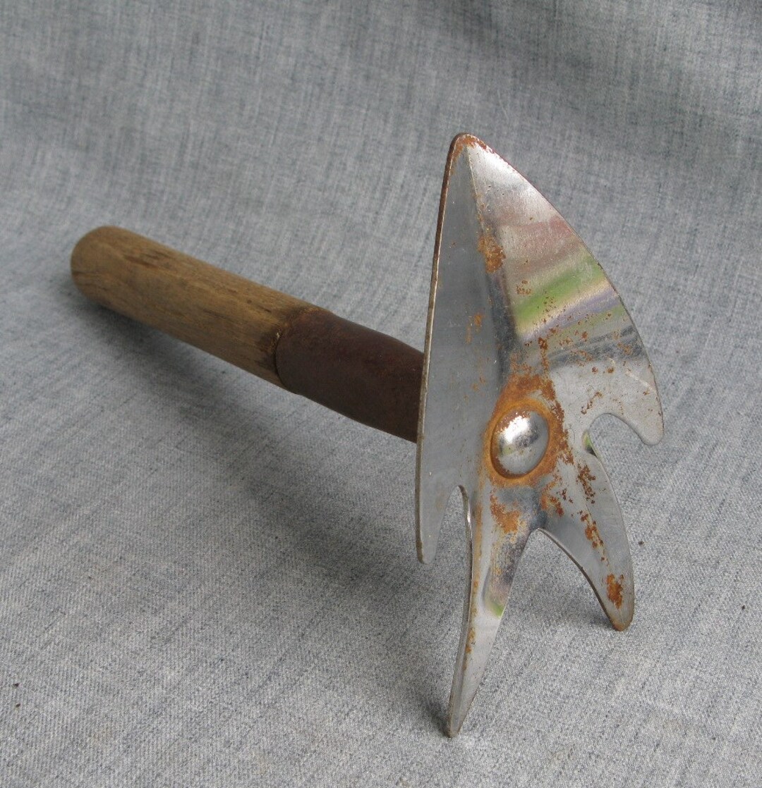 Vintage Garden Rake Hoe Combo Cultivator Hand Tool Wood Handle Garden ...