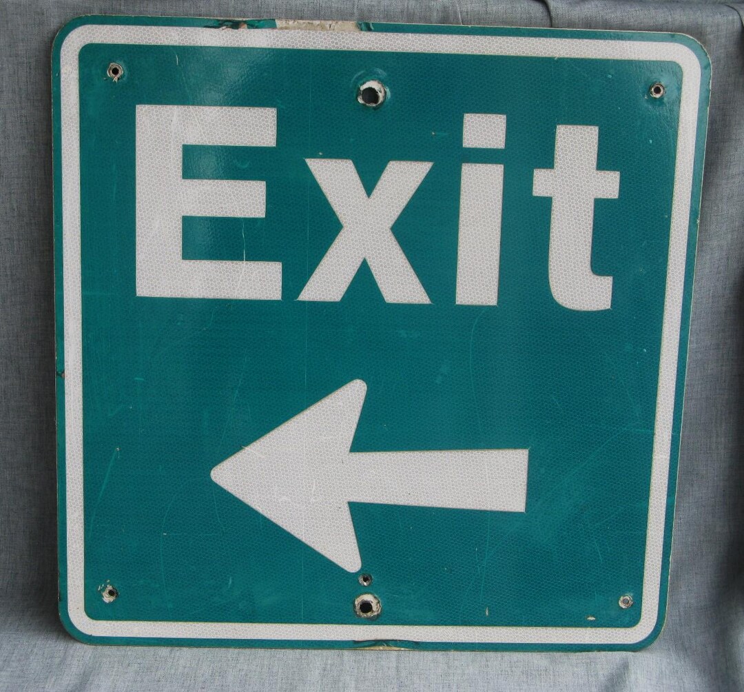 Vintage Metal Road Sign EXIT 24 X 24 Garage Home Decor Industrial ...