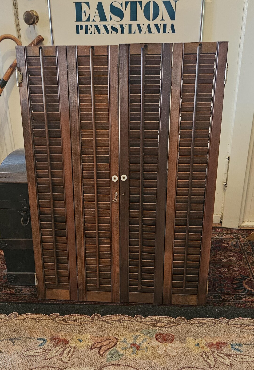 4 Vintage Shutter Panels Interior Wood Louver Shutters Rustic Barn Window Treatment Rustic - Etsy