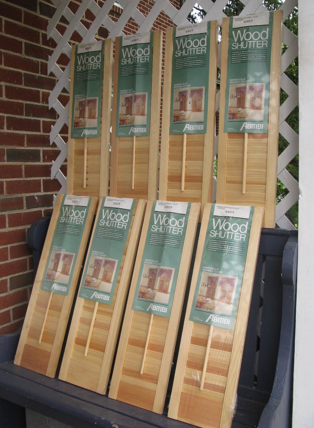 8 Shutter Panels Interior Wood Louver Shutters Window 8 X 28" Unstained ...