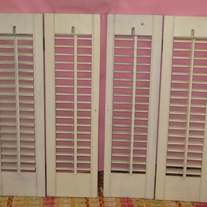 4 Vintage Shutter Panels Interior Wood Louver Shutters White Wedding Reception Card Holder ...
