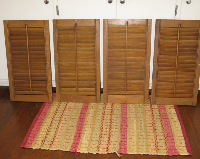4 Vintage Shutter Panels Interior Wood Louver Shutters Wedding Reception Card Holder Window ...