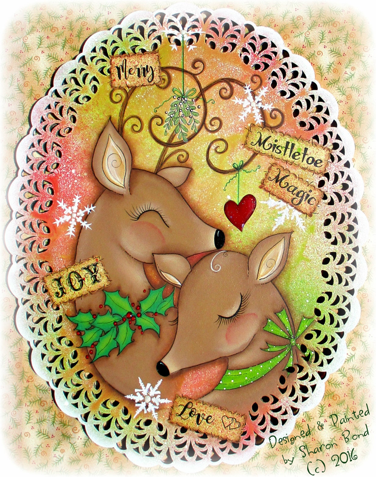 E PATTERN - Mistletoe Magic! Loving Reindeer Under the Mistletoe ...