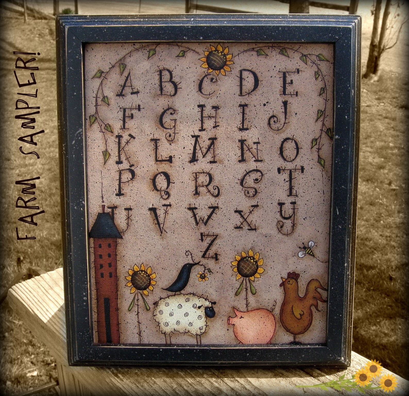 E PATTERN - Farm Sampler Painted on Canvas - Design by Terrye French ...