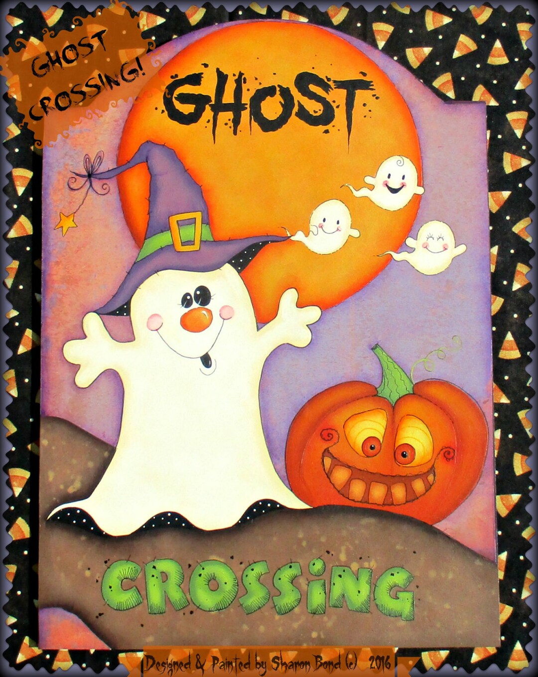 E PATTERN - Ghost Crossing! - Fun Halloween Design, Ghosts and Silly ...