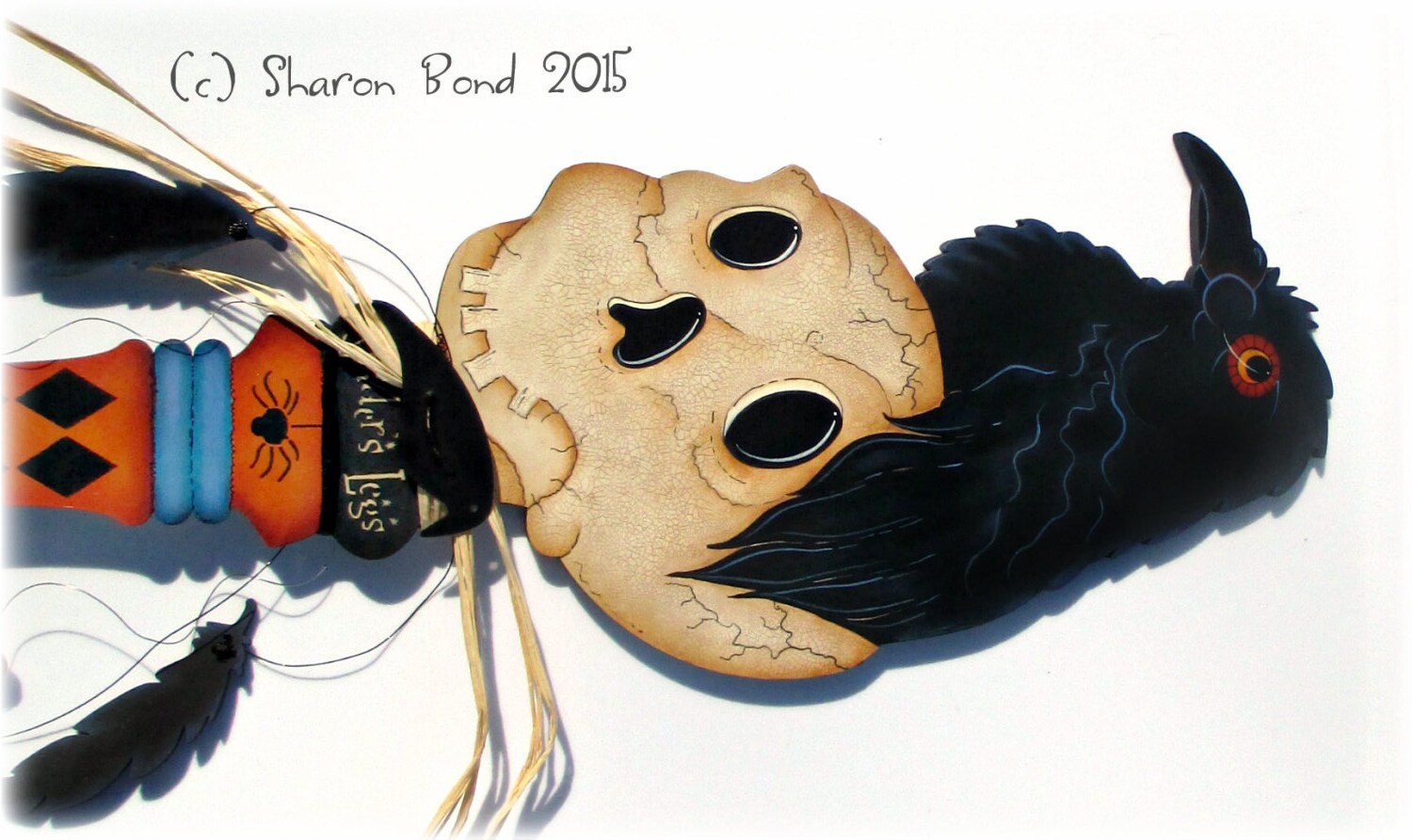 E Pattern - Spooky Raven Halloween Key - LARGE - Raven & Skull, Bones ...