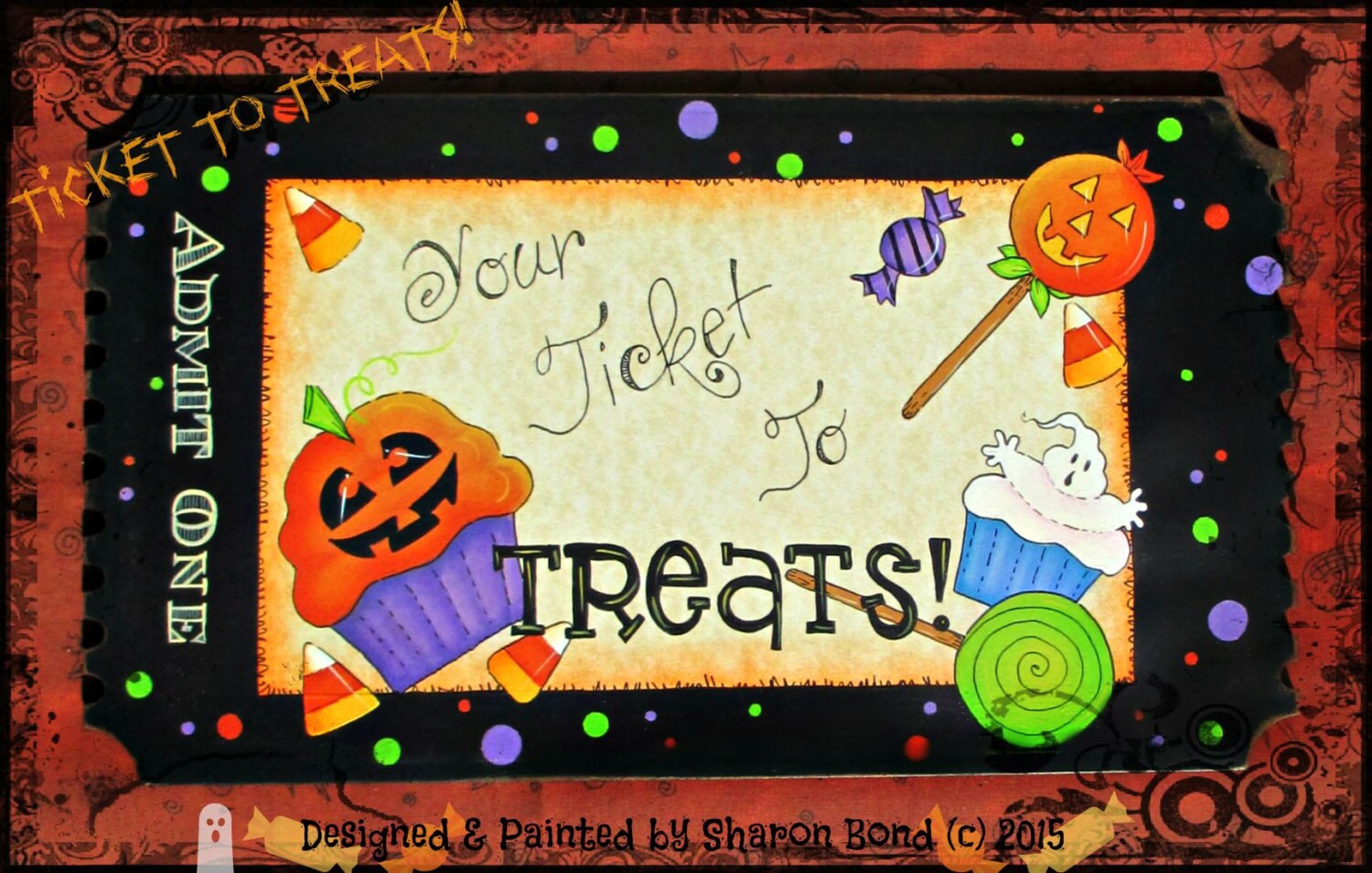 E PATTERN - Your Ticket to Treats! A Fun Halloween Design With Candy ...