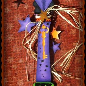 E PATTERN - Witchy Cat - LARGE Key - Fantastic Colors for Halloween for ...