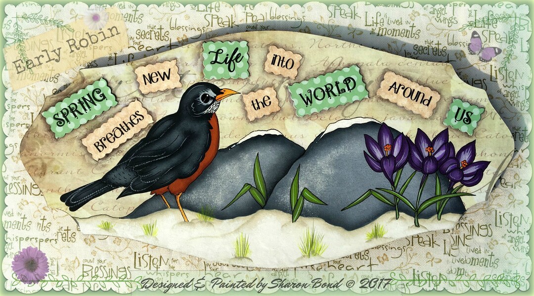 E PATTERN - "early Robin" - Wonderful Saying With Spring Robin ...