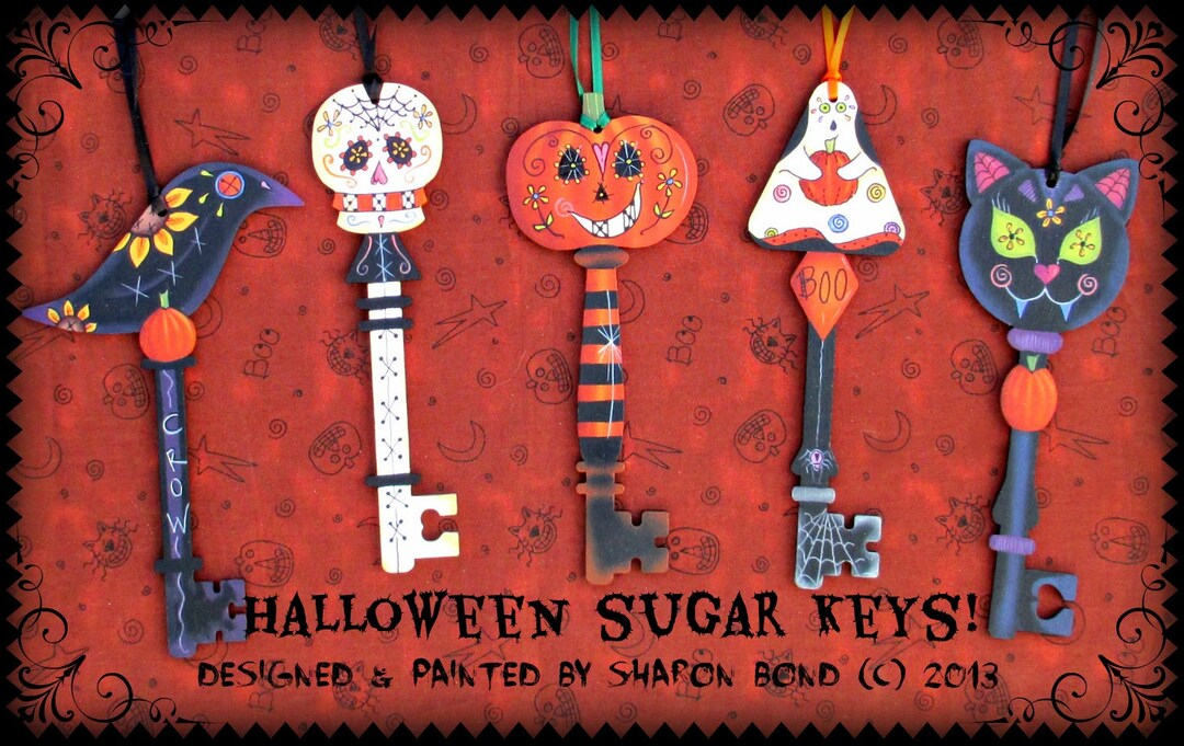 E PATTERN - Halloween Sugar Keys - All 5 Designs Included - Sugar Skull ...