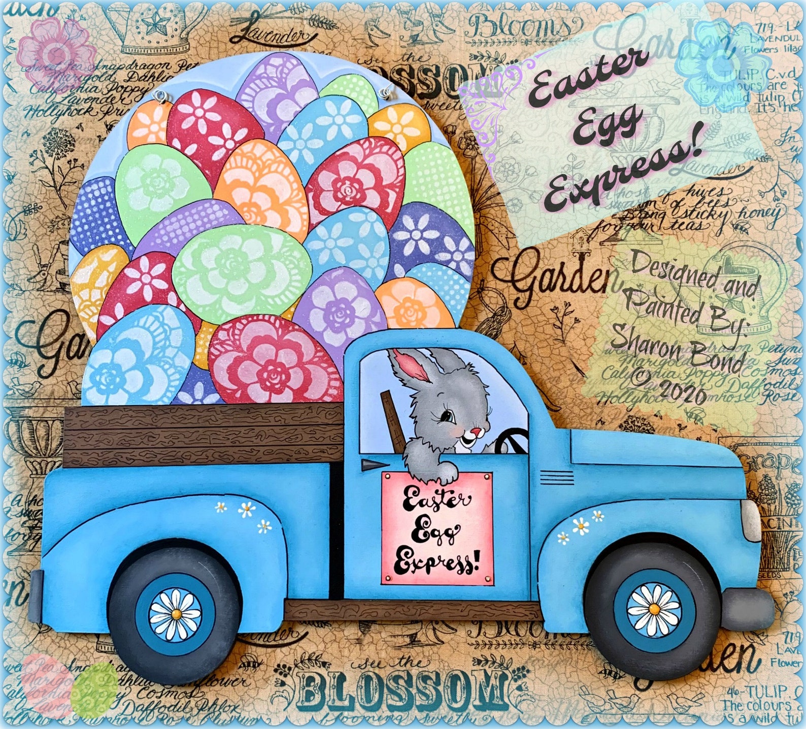 E PATTERN - Easter Egg Express! Sweet Bunny Delivery With a Truck Full ...