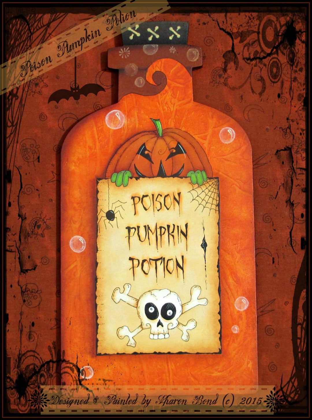 E PATTERN - Poison Pumpkin Potion! Fun Halloween Pattern With Pumpkin ...