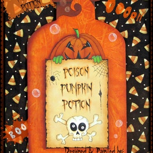 E PATTERN - Poison Pumpkin Potion! Fun Halloween Pattern With Pumpkin ...