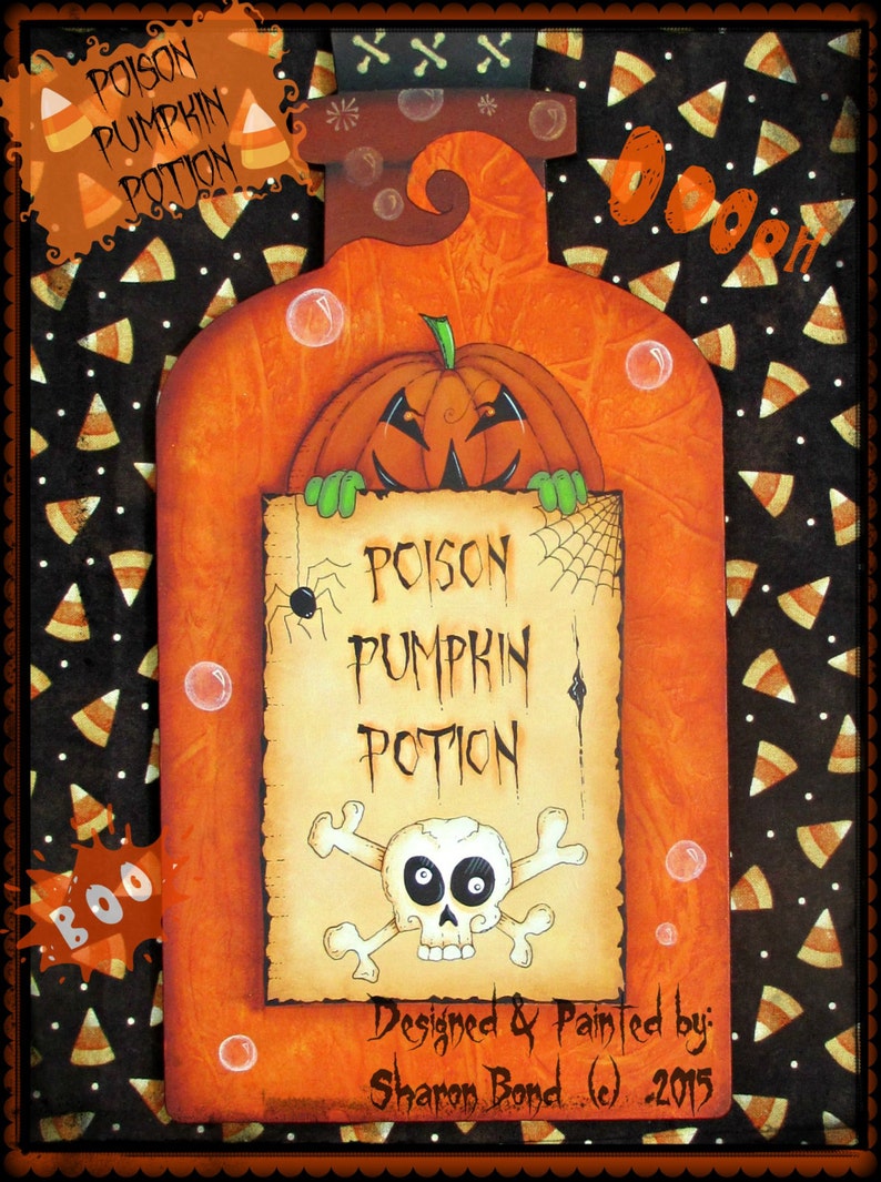 E PATTERN - Poison Pumpkin Potion! Fun Halloween Pattern With Pumpkin ...
