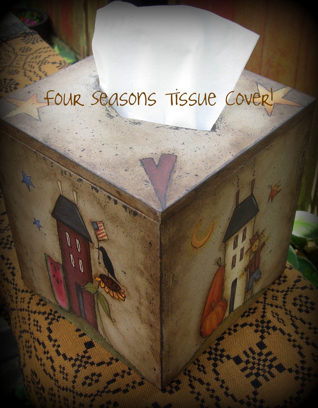 E PATTERN - 4 Seasons Tissue Box Cover - Design by Terrye French ...
