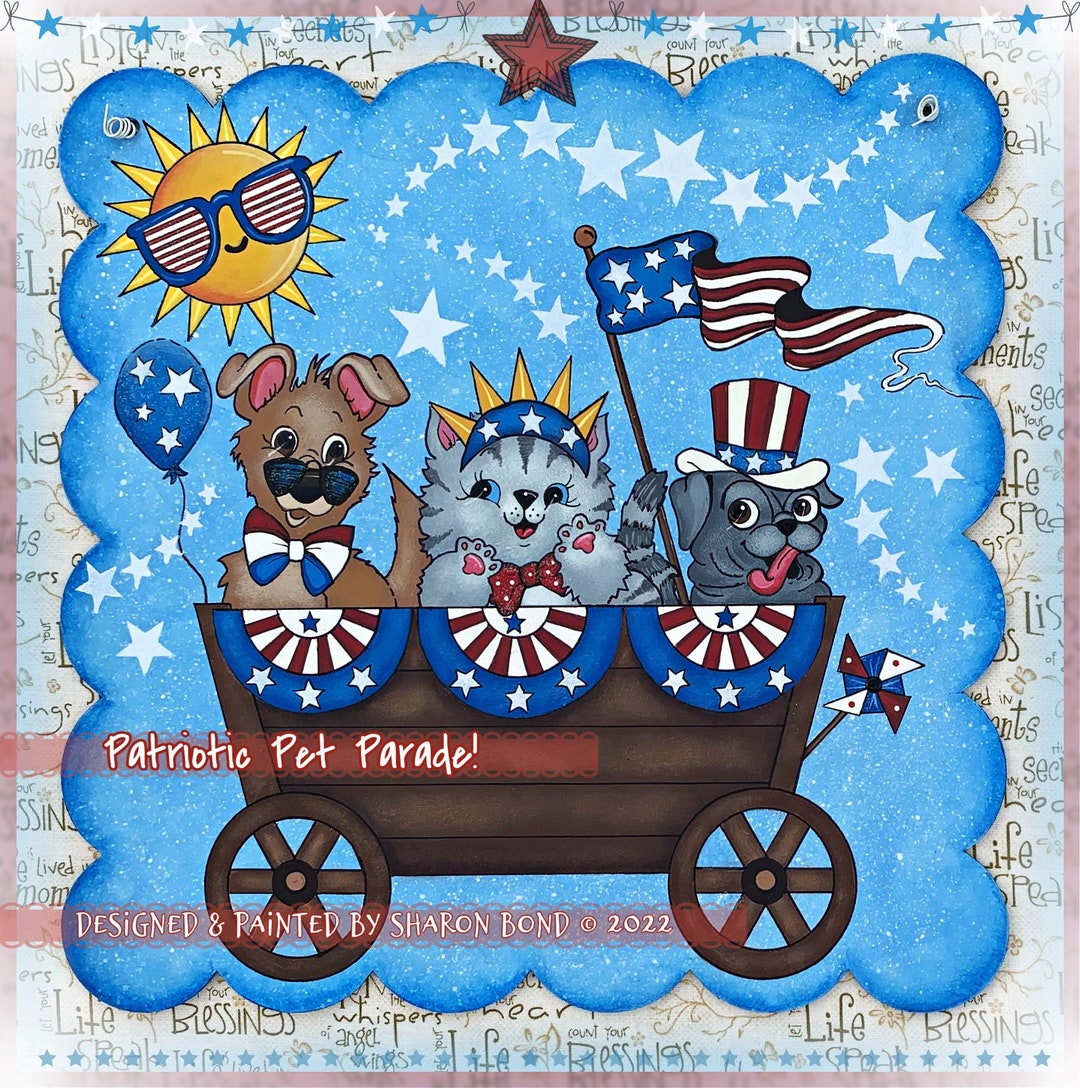 E PATTERN - Patriotic Pet Parade! Puppies and Kitten Celebrating ...