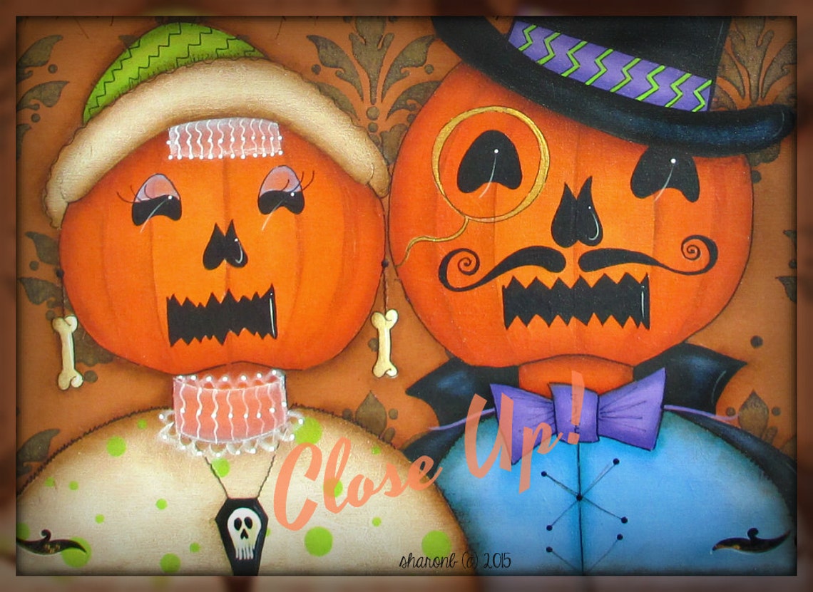 E PATTERN Priscilla & Prescott Pumpkin's Prim Halloween Quite a Pair ...