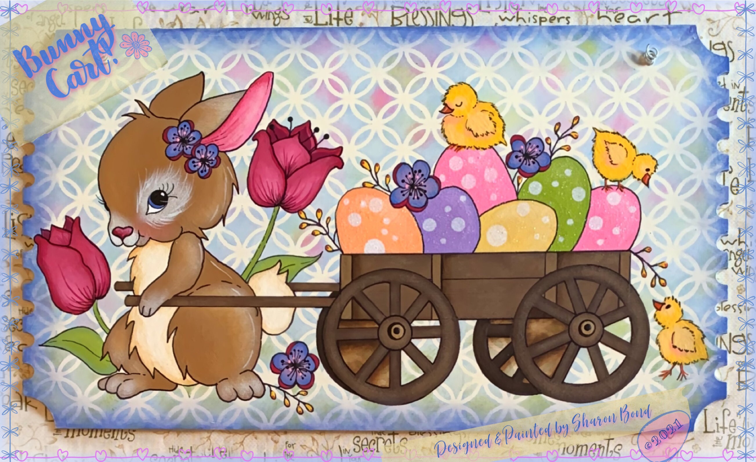 E PATTERN - Bunny Cart! Sweet Bunny Delivering Lots of Colorful Eggs ...