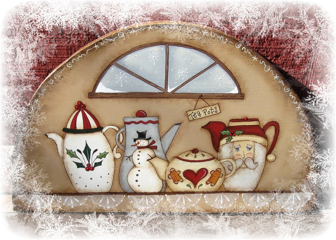 E PATTERN - Holiday Teapots - Winter Shelf - Designed by Terrye French ...