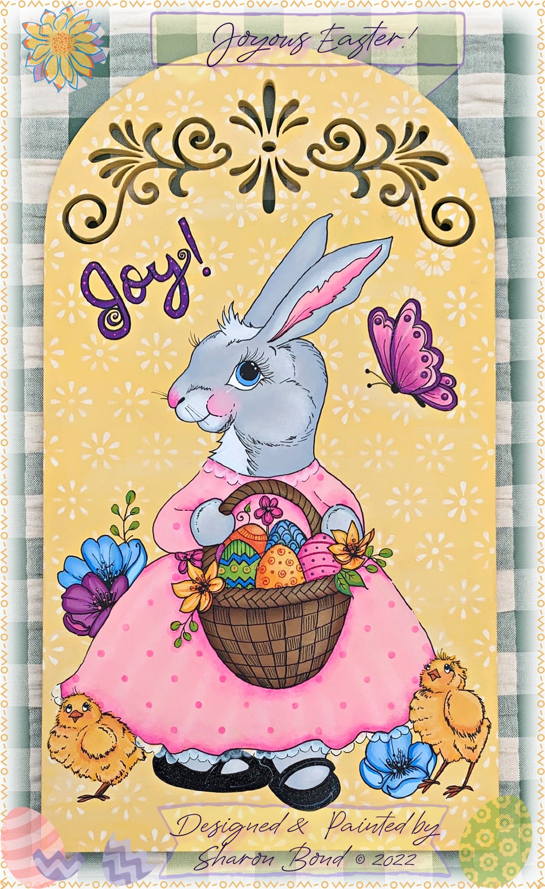 E PATTERN - Joyous Easter! Sweet Bunny Delivering Her Easter Eggs ...