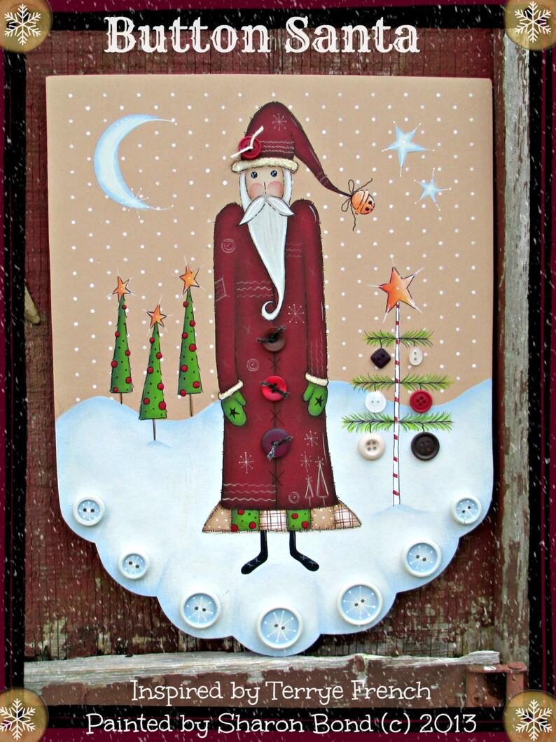 E PATTERN - Button Santa - so Sweet for Winter - Inspired by Terrye ...