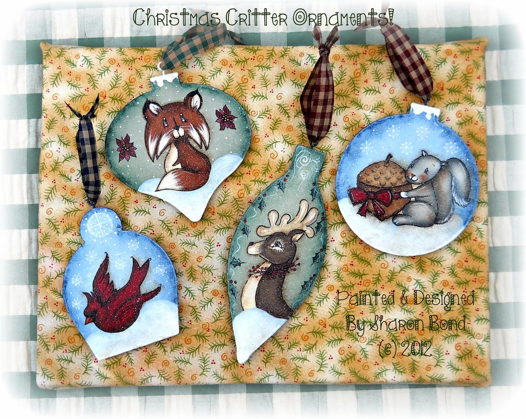 E PATTERN - Christmas Critter Ornaments - All 4 Designs - Designed ...
