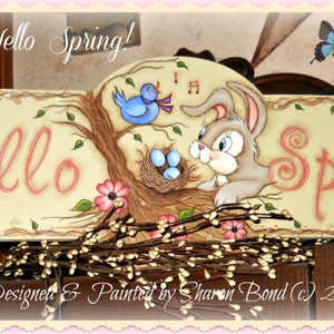 E PATTERN - Hello Spring - Sweet Bunny & Bird - Designed and Painted by ...