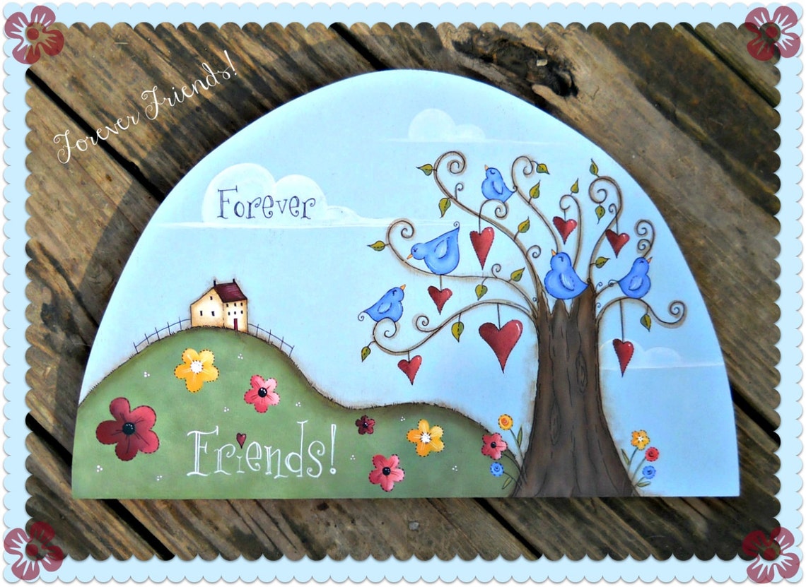 E PATTERN - Forever Friends - Hearts, Birds, Flowers - Inspired by ...