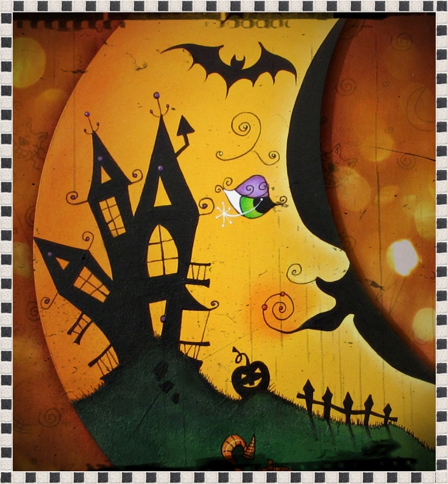 E PATTERN Spooky Moon Halloween Moon With Spooky - Etsy