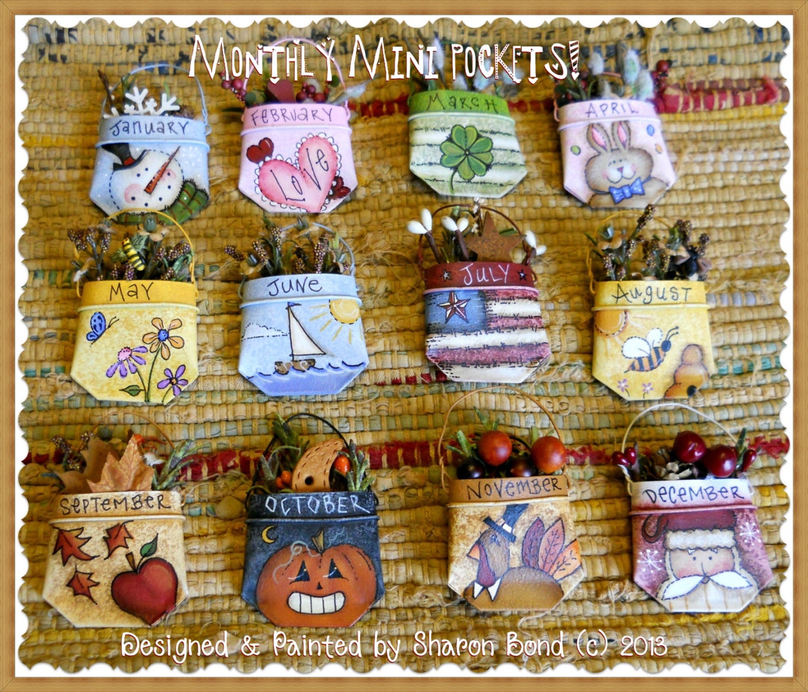 E PATTERN - 12 Monthly Mini Pockets - A New Design for Each Month - All ...