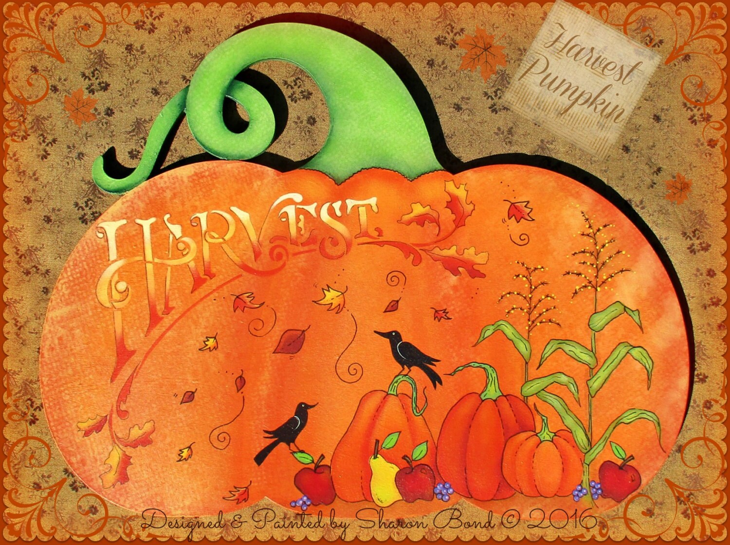 E PATTERN - Harvest Pumpkin - Harvest/fall Scene for All of Fall ...