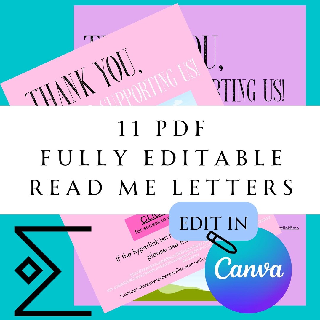 Editable Read Me Letter Template for Digital Product Sellers, Canva ...