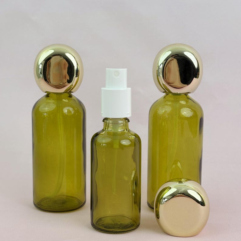 50ml / 100ml Luxury Glass Lotion Bottle and Spray Pump, Refillable With ...